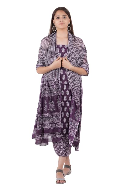 KWATCHI Womens And Girls Pure Cotton Unstiched Salwar Suit Dress ...