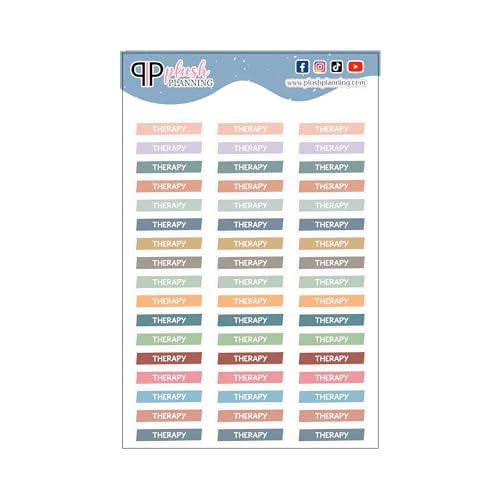 Amazon.com: Set of 2, Therapy Diagonal Planner Stickers, Therapy Label ...