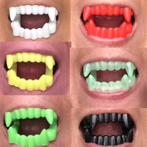 DEET 6 Pieces Plastic Vampire Teeth Monster Teeth White Fangs Scary ...
