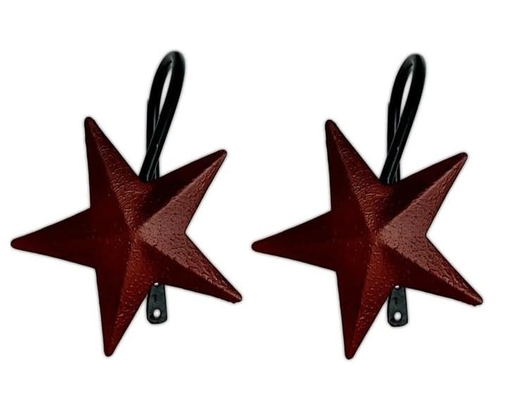 Amazon.com: Burgundy Burgandy Barn Star Curtain Tiebacks Set of 2 ...