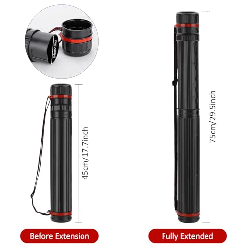 DEWEL Adjustable Telescopic Artist Drawing Tube 45-75 cm Waterproof ...