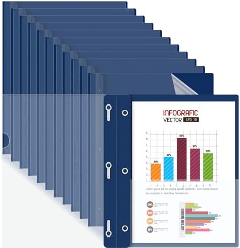 Amazon.com : HAUTOCO 12 Pack Plastic Report Covers with 3-Prong ...