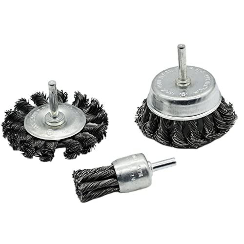 TRIPPER 3PCS Steel Rotary Joint Knot Wire Wheel Rust Removal Polishing ...