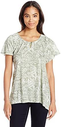 Erika Women's Rachelle Keyhole Burnout Top, Sedona Sage, L at Amazon ...