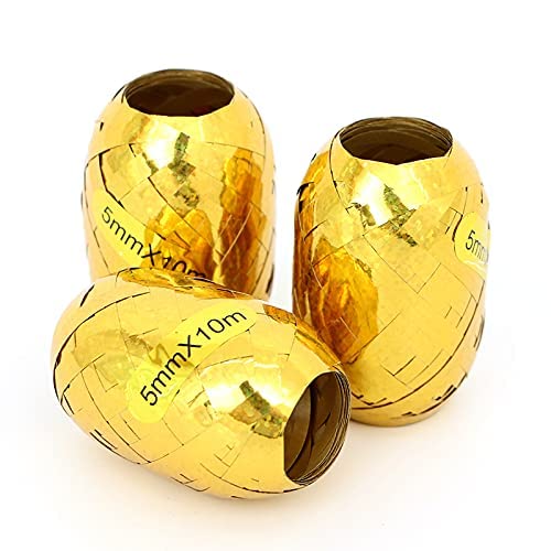 PartyToko Gold Balloon Ribbon for Decoration/Metallic Curling Ribbon ...