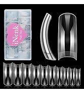 Amazon.com: INENK Natural Coffin C Curved Nail Tips, 500PCS Short ...