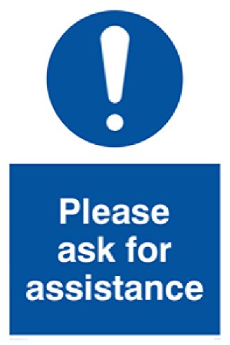 Viking Signs MV5499-A6P-1M "Please Ask For Assistance" Sign, 1 mm Semi ...