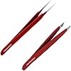 Amazon.com : Tweezees Precision Red Stainless Steel Tweezers ...