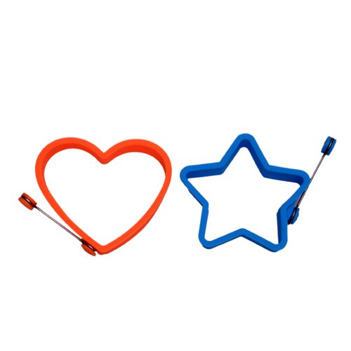 Buy PE Snyter Silicone Heart and Star Shaped Pancake/Egg Resizable Non ...