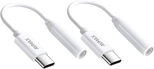 AVMAX USB C to 3.5mm Audio Headphone Adapter HiFi 2 Pack,Type c to Aux ...