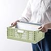 Tuevob Plastic Storage Baskets 4 Pack Folding Storage Box Crate Drawer ...