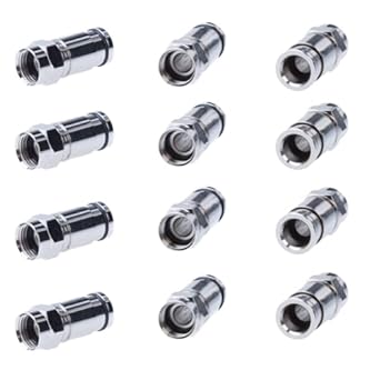 SATMAXIMUM RG6 F Type Connector Compression Fitting Coax Coaxial ...