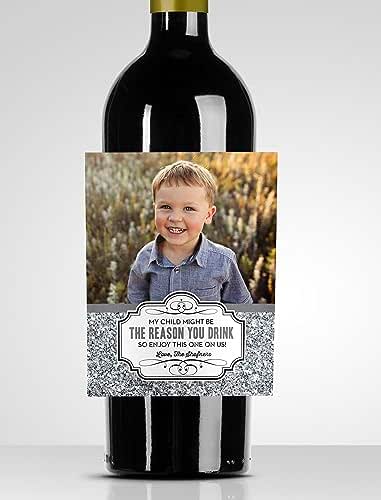 Amazon.com: Funny Teacher Gift, Set of 2 Wine Labels, My Child May Be ...