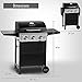 Amazon.com: MASTER COOK 3 Burner BBQ Propane Gas Grill, Stainless Steel ...