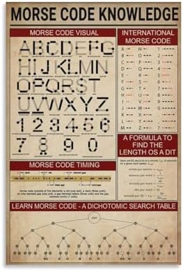 Amazon.com: Morse Code Knowledge Poster, Science Print Wall Art, Morse ...