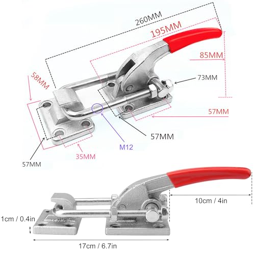 Buy 10.2 Inch Heavy Duty Large Toggle Clamp Latch, 7700Lbs Holding ...