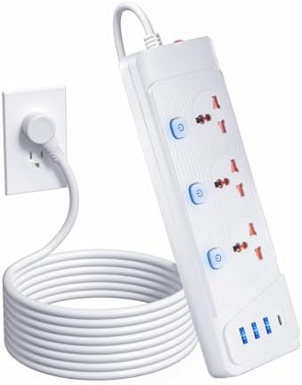 FANLIDE 45 Degree Plug Power Bar with Universal Socket, Universal Power ...