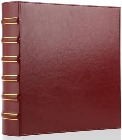 Vintage 3 Ring Binder, 2 Inch Capacity D Ring Leather Binder, Classical ...