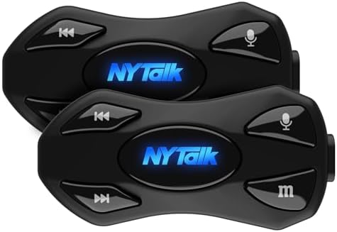 Amazon.com: NYTALK N2 Motorcycle Bluetooth Headset V5.4, 2‑Way Helmet ...