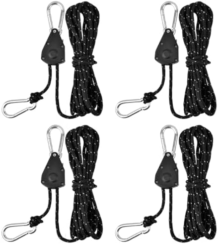 4M Reflective Tent Guy Ropes Ratchet 4PCS, 4mm Tent Guy Ropes ...