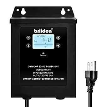 Low Voltage Transformer, Briidea 120W 120V AC to 12V AC Landscape ...