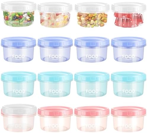 Meng Jiaran 15PCS Small Food Containers with Lids, 200ML Plastic Snack ...