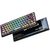 Amazon.com: GEODMAER 65% Wireless Gaming Keyboard, Rechargeable Backlit ...