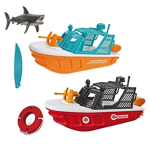 Kit 2 Barcos de Brinquedo que Flutuam na Água com Acessórios Barquinhos ...