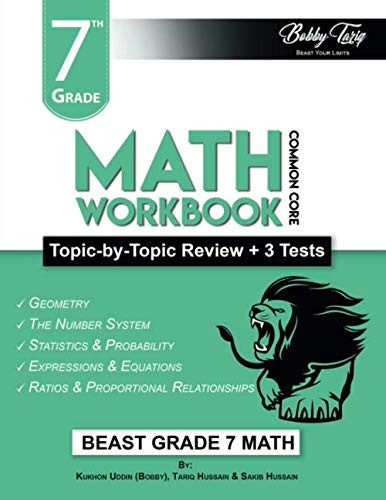 7th Grade Math Workbook: Topic by Topic Review | Common Core | Bobby ...
