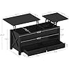 Seventable Coffee Table, 47.2" Lift Top Coffee Table with 2 Storage ...