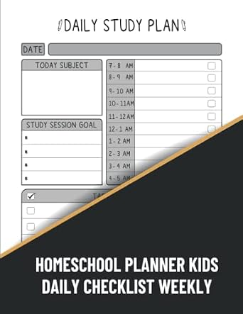 Homeschool Planner Kids Daily Checklist Weekly | kindergarten ...