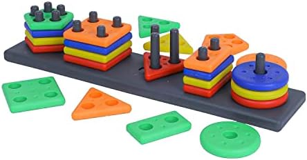 DEOXY Plastic Sorting & Stacking Block Toys for Kids and Kids, Color ...