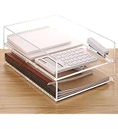 Amazon.com: Acrylic Paper Tray, 4 Tier Paper Organizer for Desk, Clear ...