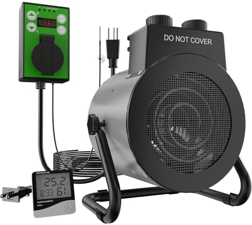 Amazon.com : Electric Greenhouse Heater with Thermostat - 1500W ...