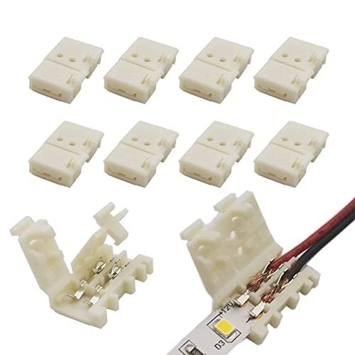 2Pin-8mm LED Strip Connector to Wire Quick Solderless Connection for ...