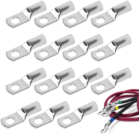 15Pcs Battery Terminal Connectors SC16-10 Copper Wire Lug M10 SC Ring ...