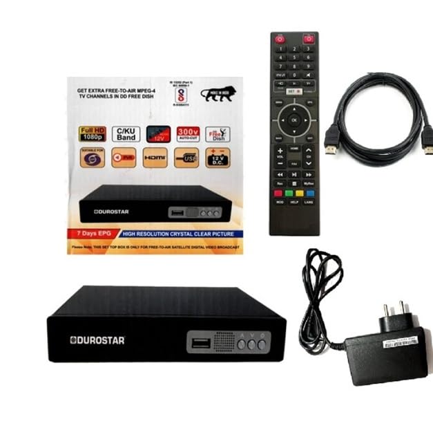 Lifetime HD Set-Top Box for Free DTH, H.265 MPEG-4 HEVC-8Bits, 300+ DD ...