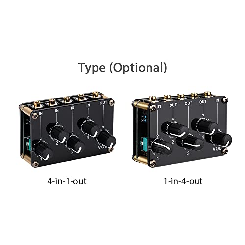 WANXIAO 4-in-1-out Passive Mixer Module Mini Stereo 4-Channel Passive ...