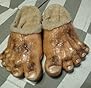 Amazon.com: Skeleteen Barefoot Funny Feet Slippers - Jumbo Big Foot ...
