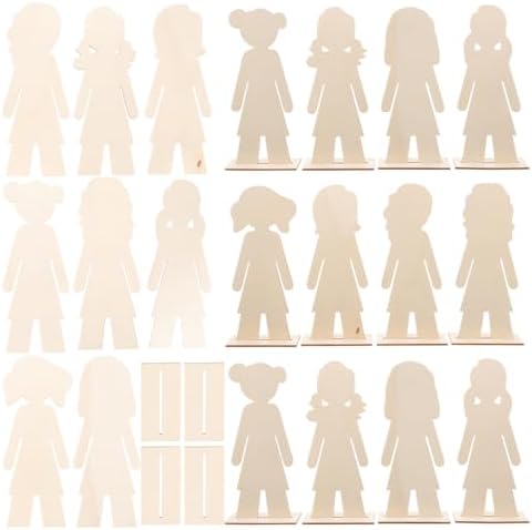 Amazon.com: Barydat 60 Pcs People Shaped Wood Cutouts 5.5 x 2.4 Inch ...