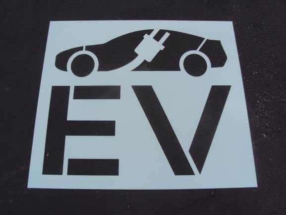 Amazon.com : Electric Vehicle EV Charging Parking Lot Stencil. 39" Tall ...