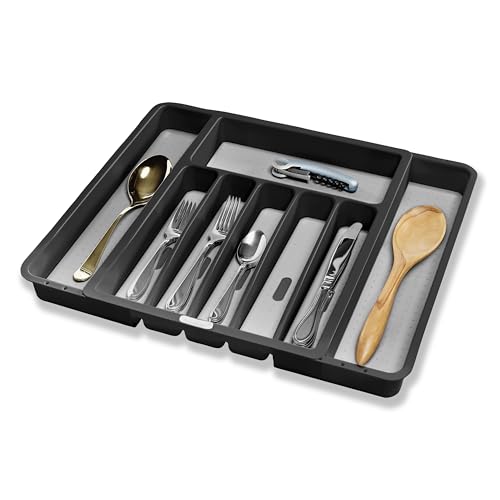 madesmart Silverware Tray, Granite, 8 Compartment Expandable – BigaMart