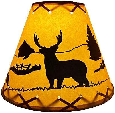 Rustic Oiled Craft Paper Laced Deer Clip-On Lamp Shade - 9" - Amazon.com