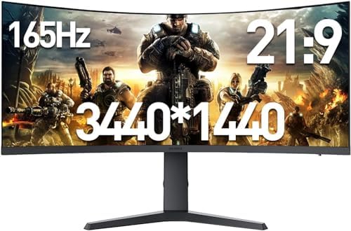 KOORUI 34 Inch Ultrawide Curved Gaming Monitor 144Hz 165Hz, 1ms, 1000R ...