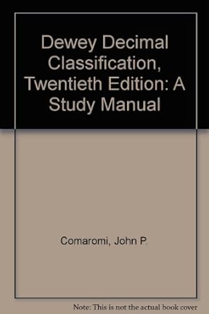 Dewey Decimal Classification: A Study Manual | Amazon.com.br