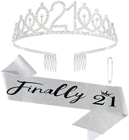 Amazon.com : YARIEW Pink Sweet 16 Sash and Tiara Set, Sweet 16 Birthday ...