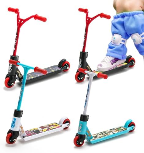 BakeWhiz Finger Scooter 4PCS Tech Deck Scooter Plastic Cute Mini Two ...