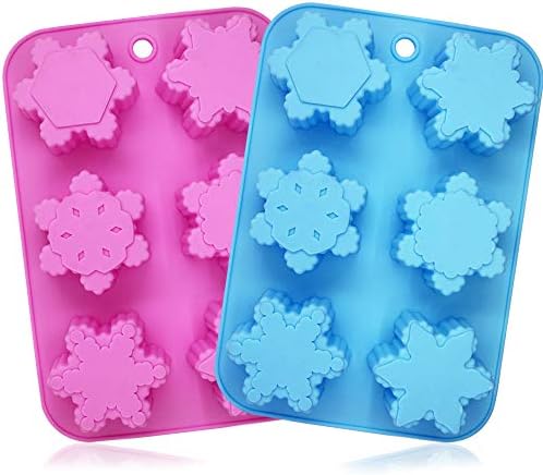 Amazon.com: 2 Silicone Snowflake Soap Molds - Christmas Bath Bombs ...