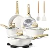 Amazon.com: GiPP Pots and Pans Set Non Stick - 14 Pcs White Granite Kitchen Cookware Sets ...