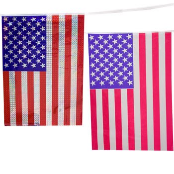 Amazon.com : Patriotic Plastic American Flag Banner - Metallic - 12 Ft ...